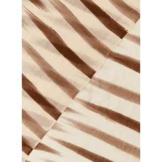 Au Printemps Paris Woll gestreifte Schal - Beige