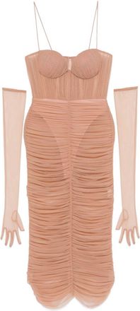 Alex Perry Gerafftes Midikleid - Rosa