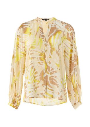 Comma Langarmbluse Bluse Gemusterte Bluse im Relaxed Fit