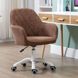 Generic Ergonomischer B&uuml;rodrehstuhl Mit Mittlerer R&uuml;ckenlehne - H&ouml;henverstellbarer Schreibtischstuhl Mit Lordosenst&uuml;tze Und Leinenpolsterung for Zuhause Oder 