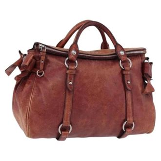Miu Miu Sac &agrave; main Pre-owned - Femme - Pre-owned - Brun - Taille: ONE Size