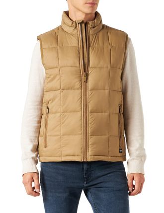 Dockers Hombre Nylon Lightweight Quilted Vest, Sahara Khaki, M