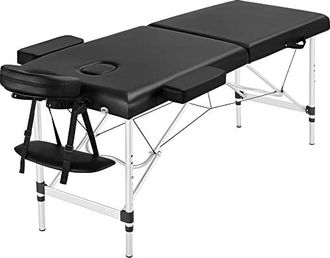 Yaheetech Table de Massage Pliante 2 Section Longueur de 213 cm de Lit de Massage Professionnelle Portable Aluminium Housse de Transport pour Th&eacute;rapie Salon Mas