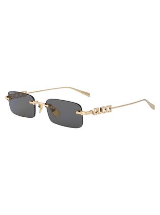 Gucci GG1808S Rectangular Metal Sunglasses - Gold