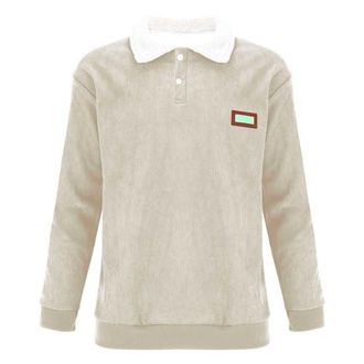 Generic Pull en velours côtelé à col en V pour homme - Manches longues - Pull décontracté - Automne et hiver - Chaud, kaki, XXL