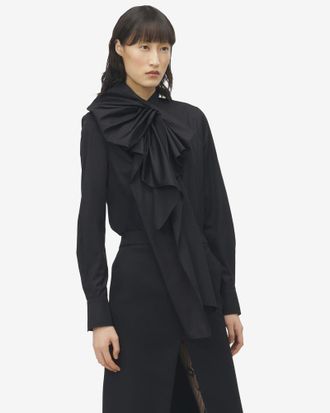 Alexander McQueen Hemd aus geraffter Baumwolle - Item 846035QAACA1000