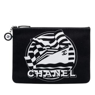 Chanel Pochette en toile Pre-owned - Femme - Pre-owned - Noir - Taille: ONE Size