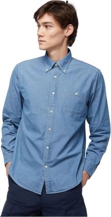 Brooks Brothers Homme, Chemises, Bleu, Taille: S Chemise Sport en Chambray de Coton &agrave; Col Boutonn&eacute;