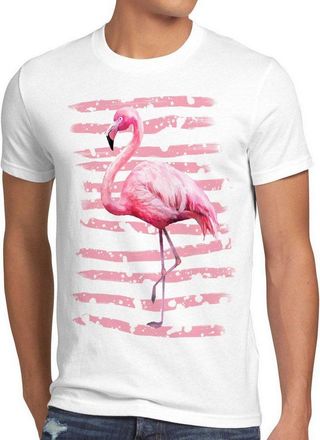 style3 Print-Shirt Herren T-Shirt Pink Power flamingo hipster strand urlaub rosa zoo karibik hawaii