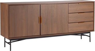 Oviala Sideboard 2 Türen und 3 Schubladen aus Melamin und Stahl 160 cm braun
