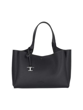 Tod's Tods Shopper & Totes - Medium Tote Bag In Black Hammered Leather - Gr. unisize - in Schwarz - f&uuml;r Damen