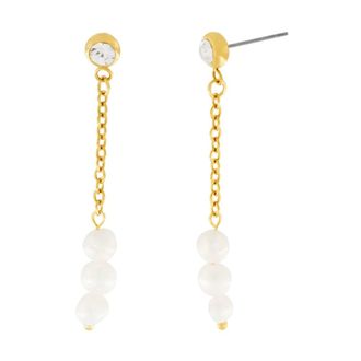 Dansk Copenhagen Femme, Accessoires, Jaune, Taille: ONE Size Boucles dOreilles Élégantes en Perles & CZ Étanches