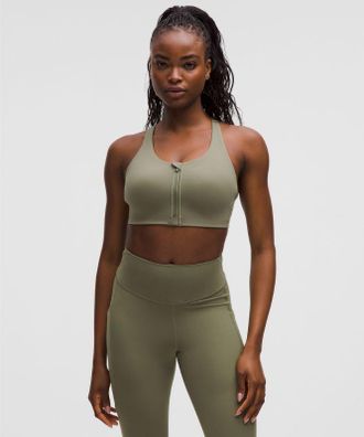 lululemon Energy BH mit starkem Halt und Frontreißverschluss für B-G-Cups für Frauen - Größe 38DD in Bay Leaf