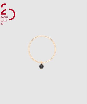 Ginette NY Bague Circle Tiny Onyx Or Rose, Exclusivit&eacute; 20 ans Lulli