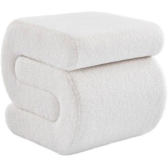 Sweeek Design-Hocker mit Boucl&eacute;-Bezug 1 Platz