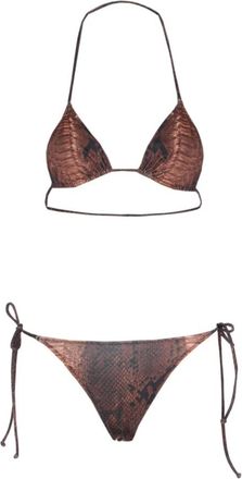 Jean Paul Gaultier Femme, Maillots de bain, Brun, Taille: 36 FR Ensemble Bikini Python Imprim&eacute;