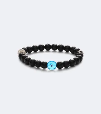 Ileana Makri Armband aus Onyx mit Sterlingsilber und Diamanten