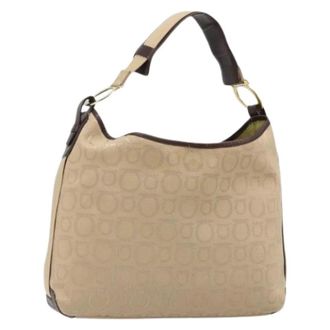 Ferragamo Pre-owned Canvas Shoulder Bag - - Pre-owned - Damen - Beige - ONE SIZE