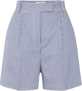 Elisabetta Franchi Femme, Shorts, Multicolore, Taille: 38 FR Striped Stretch Cotton Shorts