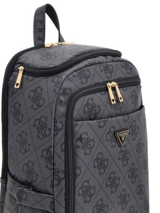 Guess Womens Backpack Coal Logo Polyurethane Bags - Backpacks