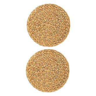 Cabilock 2 Stück Verbrühschutzmatten Für Töpfe Und Pfannen Vintage-Untersetzer Runde Tischsets Tassenuntersetzer Für Tische Rattan-Tischsets Couchtischhalter R