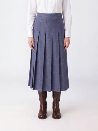R&oacute;he Jupe midi pliss&eacute;e en m&eacute;lange de laine &agrave; taille haute