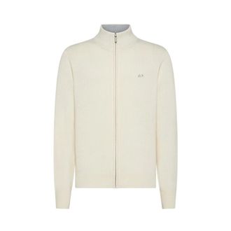 Sun 68 Homme, Pulls, Beige, Taille: M Pull Zippé Chaud Uni