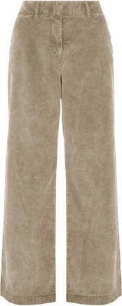Bomboogie Femme, Pantalons, Beige, Taille: 44 FR Pantalon Palazzo en Velours C&ocirc;tel&eacute; D&eacute;lav&eacute; &agrave; lAcide