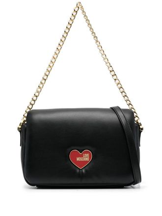 Love Moschino sac port&eacute; &eacute;paule &agrave; plaque logo - Noir