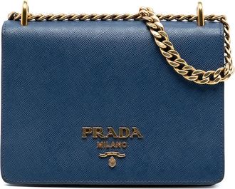 Prada Hobo Bags - Saffiano Lux Chain Crossbody - Gr. unisize - in Blau - f&uuml;r Damen