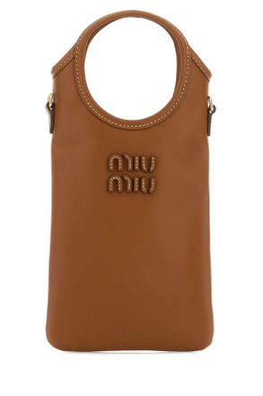 Miu Miu Leather Phone Case Wallet - Brown