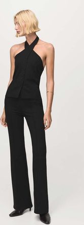 Mango Legging d&eacute;tail coutures noir - Femme - S - MANGO