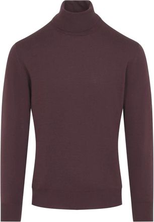 Canali Reise-Merinowolle-Rollkragenpullover - - Knitwear - Herren - Rot - XL