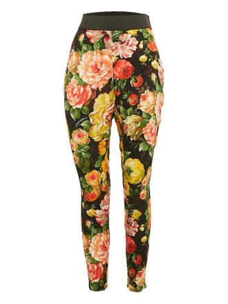 Dolce & Gabbana pantalon à fleurs - Noir