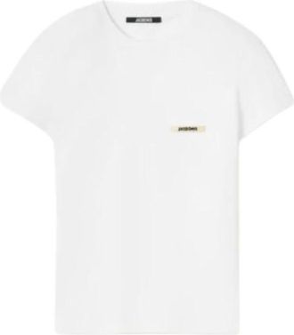 Jacquemus Femme, Tops, Blanc, Taille: 40 FR T-Shirt Gros Grain