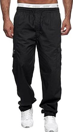 Generic Pantalon cargo pour homme - Pantalon de jogging baggy cargo avec plusieurs poches - Pantalon de travail respirant - Pantalon de loisirs - Couleur unie