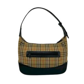 Burberry Pre-owned Sac bandouli&egrave;re en toile et cuir &agrave; carreaux - Femme - Pre-owned - Beige - Taille: ONE Size