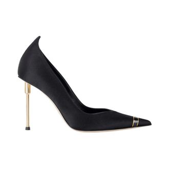 Elisabetta Franchi Femme, Chaussures, Noir, Taille: 38 1/2 EU Sandales noires à talons en cuir