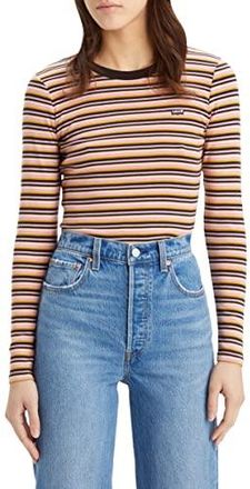 Levi's Femme Long-Sleeve Baby Tee, Reanna Stripe Mole, XXS