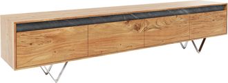 DELIFE Fernsehtisch Stonegrace Akazie Natur Schiefer 200 cm 4 Sch&uuml;be Designer Lowboard