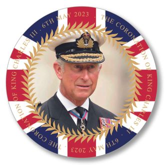 Widdop and Co Widdop K&ouml;nig Charles III Kr&ouml;nung Gedenkk&uuml;ste aus Keramik - Hochformat