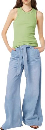 Scotch & Soda Womens Rib Tank Tanktop, Shirting Blue, X-Large