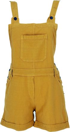 Guru Shop Goa Shorts, Kurze Latzhose, Boho Latzhose - Mustard, Damen, Baumwolle, Size:XL
