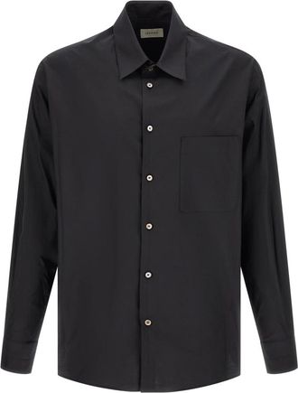 Christophe Lemaire Homme, Chemises, Noir, Taille: S Chemise Regular en Coton Soie D&eacute;lav&eacute;