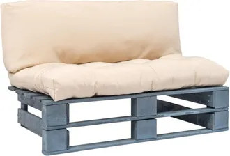 vidaXL Outdoor-Sofa Paletten mit Kissen in Sandfarben Kiefernholz vidaXL