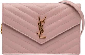 Saint Laurent Pre-owned Cassandre Envelope Wallet on Chain - Femme - Pre-owned - Rose - Taille: ONE Size