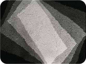 Spirella Badteppich Badematte Duschvorleger Hochflor | flauschig | rutschhemmend | geeignet f&uuml;r Fu&szlig;bodenheizung | 60x90 cm | Grau
