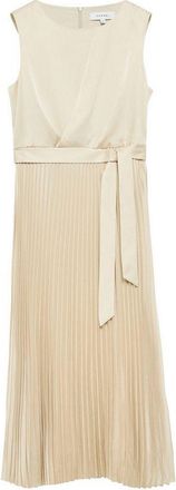 Comma Midikleid Kleid Satinkleid mit Pliss&eacute;e-Rock