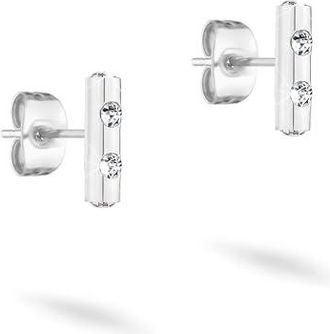 Tamaris Boucles doreilles pour femme - En acier inoxydable - Imperméables, 1 cm, Acier inoxydable, Verre