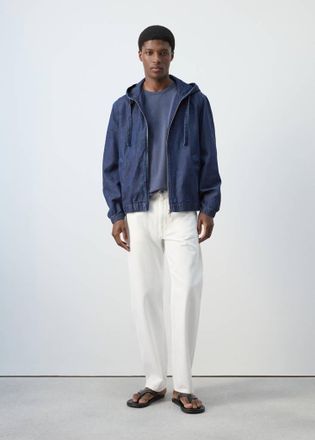 Mango Veste denim capuche bleu encre - Homme - XXL - MANGO MAN